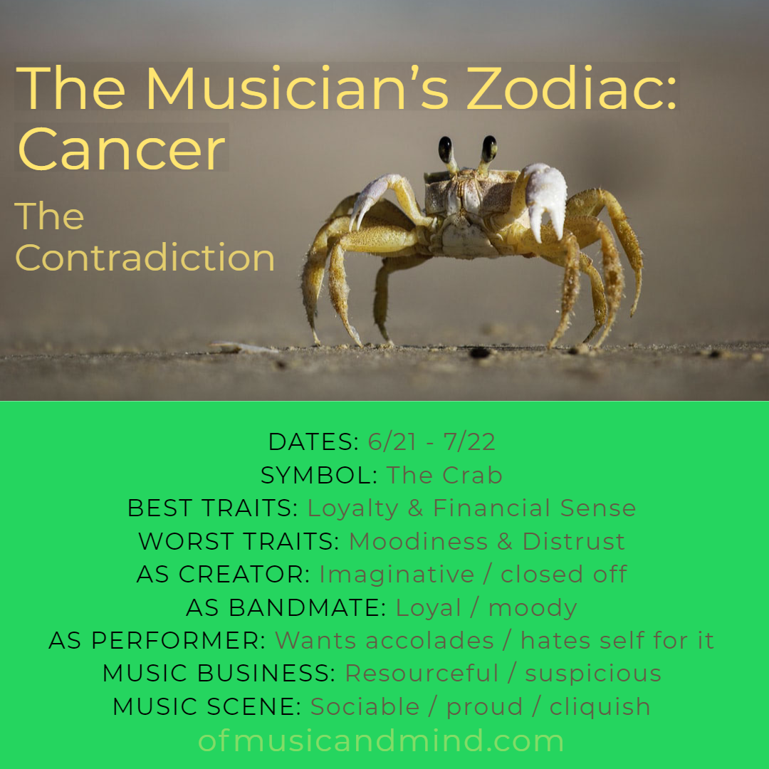 The Musician’s Zodiac: Cancer – of music & mind